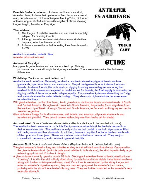 Anteater Vs Aardvark - Rolling Hills Zoo