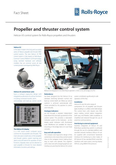 Propeller and thruster control system - Rolls-Royce