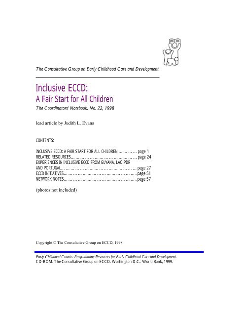 Inclusive ECCD: - Consultative Group on Early Childhood Care and ...
