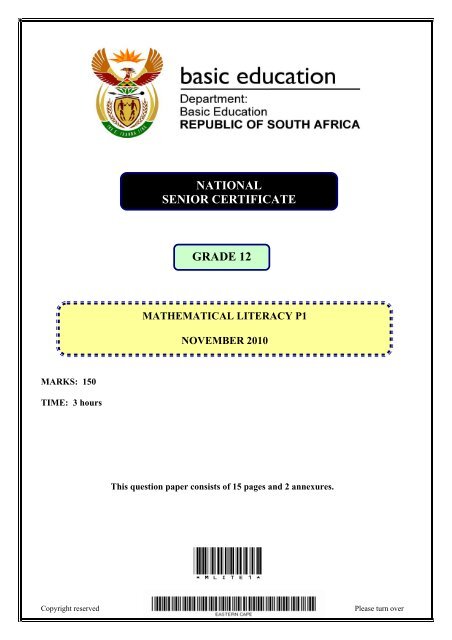 NATIONAL SENIOR CERTIFICATE GRADE 12