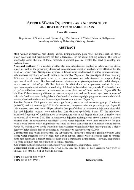 STERILE WATER INJECTIONS