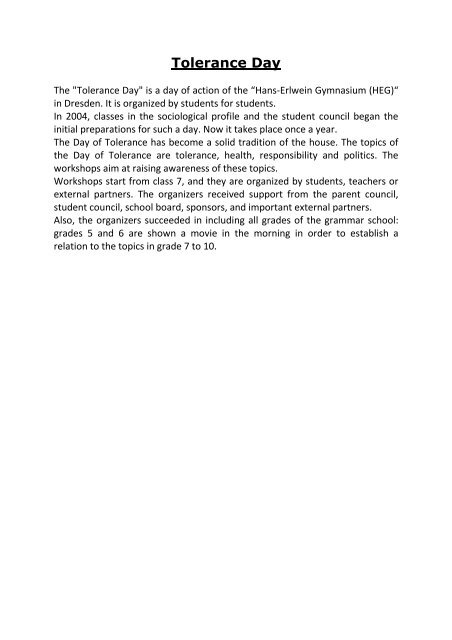 Tolerance Day