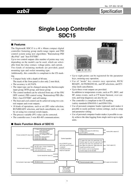 SDC15 Single Loop Controller