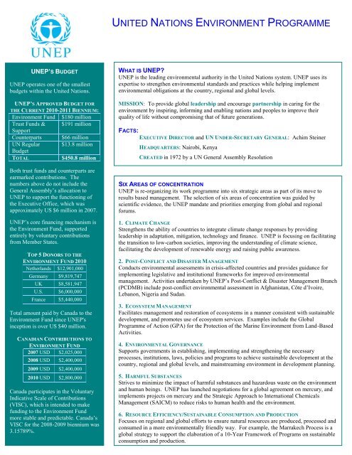 united nations environment programme - Regional Office of North ...