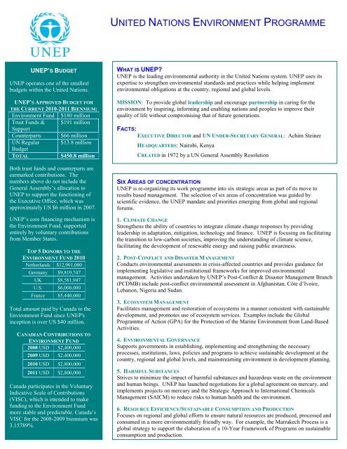 united nations environment programme - Regional Office of North ...