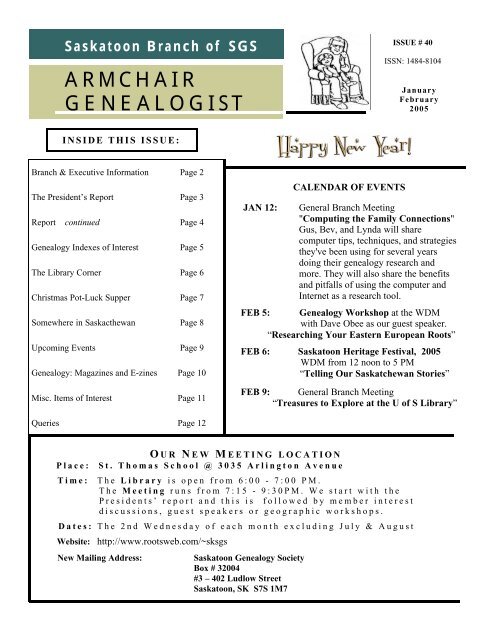Armchair Genealogist #40 - RootsWeb - Ancestry.com