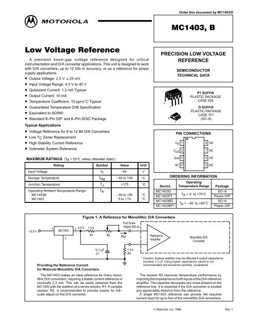 MC1403, B Low Voltage Reference - Rose-Hulman