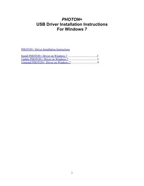 PHOTON+ USB Driver Installation Instructions For ... - Rose-Hulman