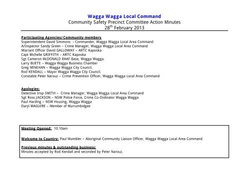 Minutes - NSW Police Force