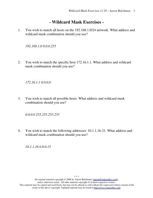 Answer Key Router Alley