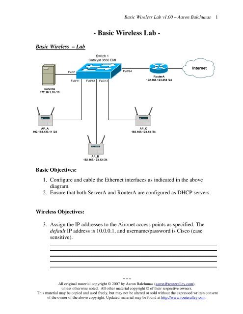 Basic Wireless Lab - Router Alley