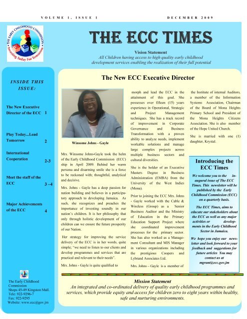 THE ECC TIMES - The Early Childhood Commission