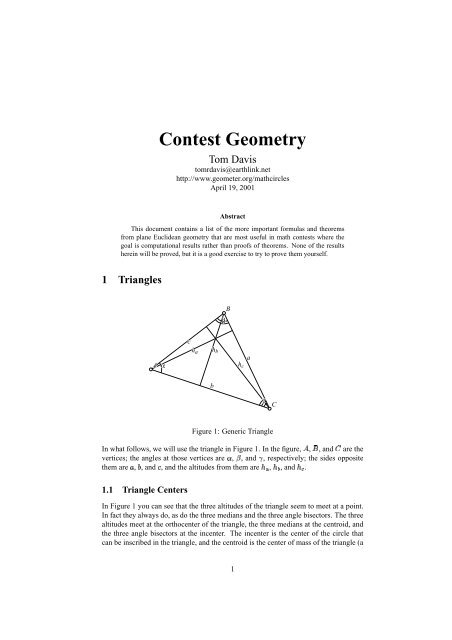 Contest Geometry - Home Page -- Tom Davis