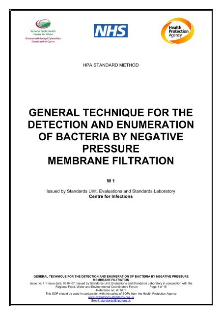 General Technique For The Detection And Enumeration Of Bacteria By