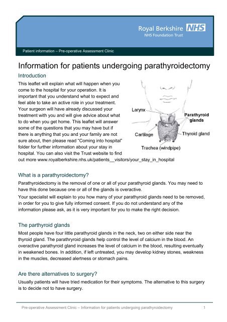 Parathyroid Gland Surgery Nhs