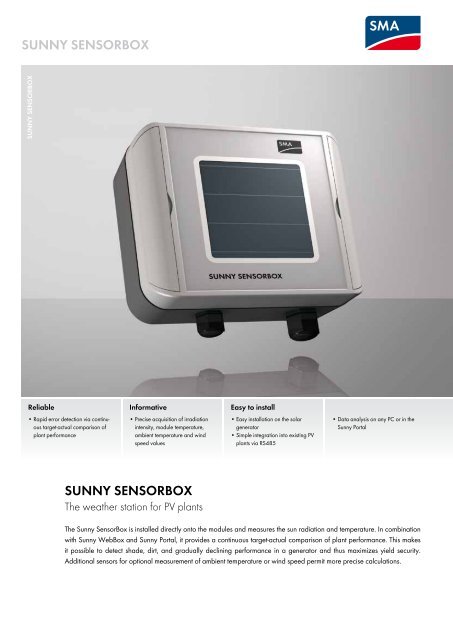 SUNNY SENSORBOX - The weather station for PV plants
