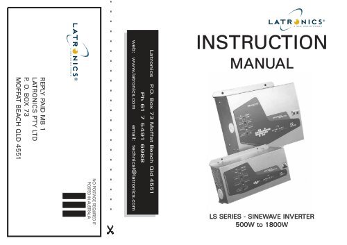 Latronics LS500-1800 Manual - Rainbow Power Company