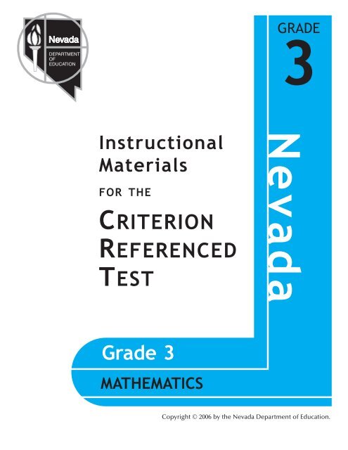 Grade 3 Math Instructional Materials 2006 - RPDP