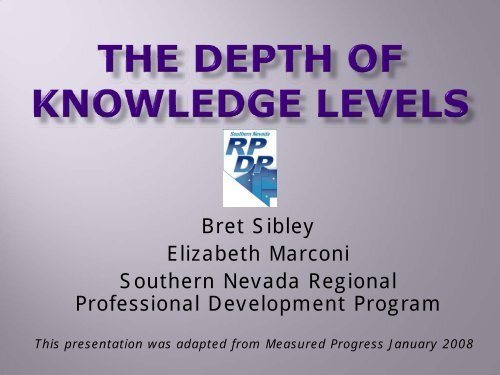 The Depth of Knowledge Levels - RPDP