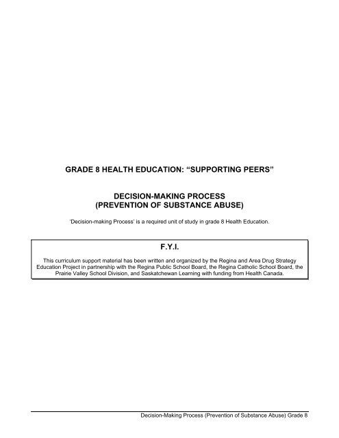 GRADE 8 HEALTH EDUCATION: