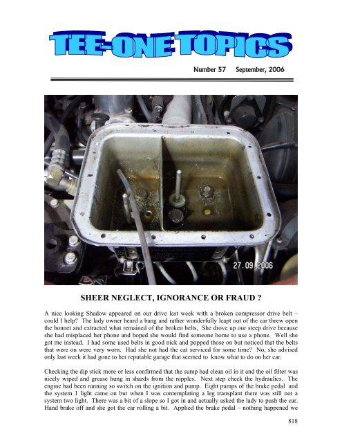 sheer neglect, ignorance or fraud - Rolls-Royce Owners' Club of ...