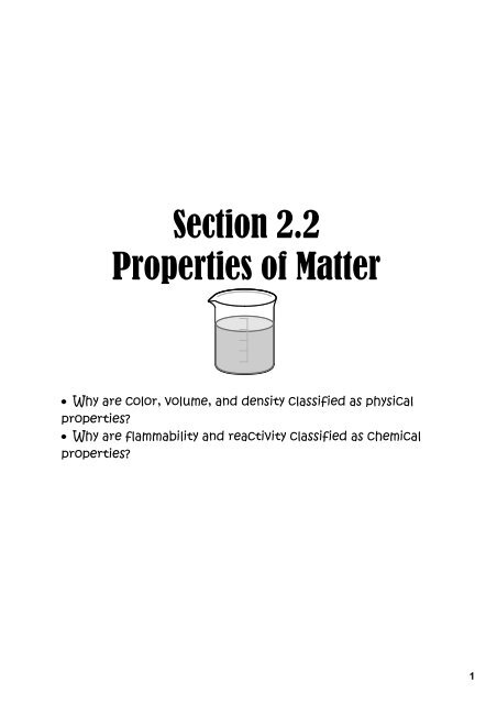 Section 2.2 Properties of Matter