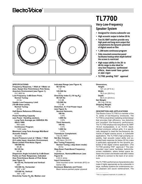 TL770D - R.S. Engineering and Manufacturing