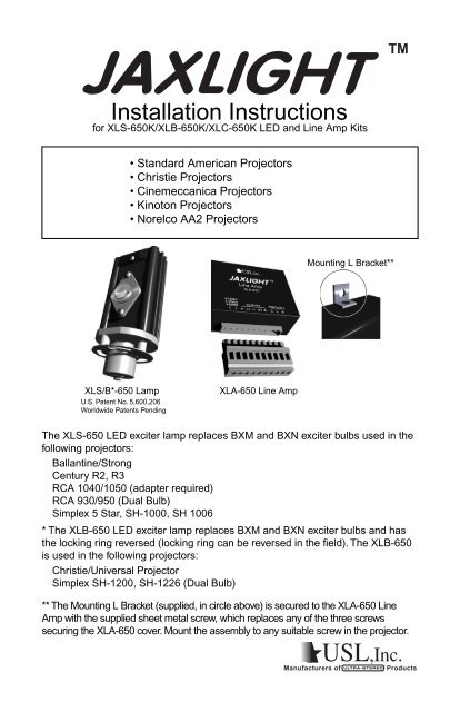 Jax-Lite Exciter Lamps Installation - R.S. Engineering and ...