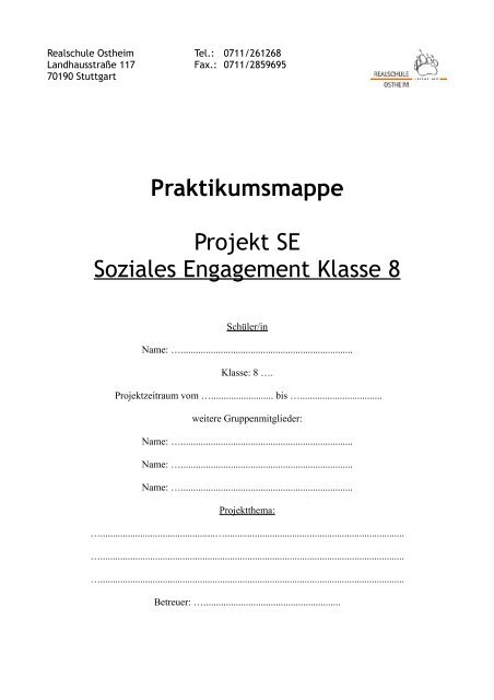 Projektmappe - Realschule Ostheim
