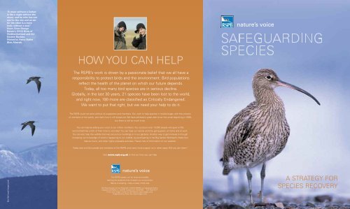 Safeguarding Species - a strategy for species recovery - RSPB