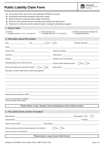 Medical Condition Notification Form - RTA