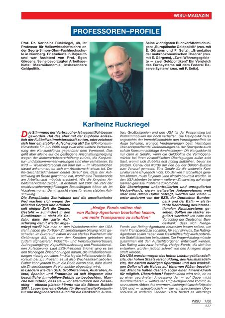 Professoren-Profile: Karlheinz Ruckriegel, in: WISU ... - Ruckriegel.org