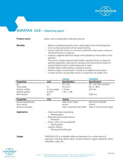 SARATAN ULS Liquid and Powder