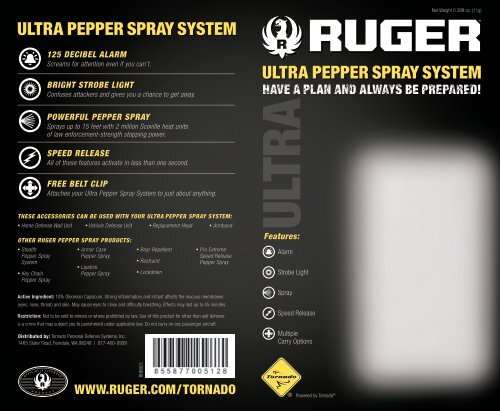 ultra pepper spray system ultra pepper spray system - Ruger