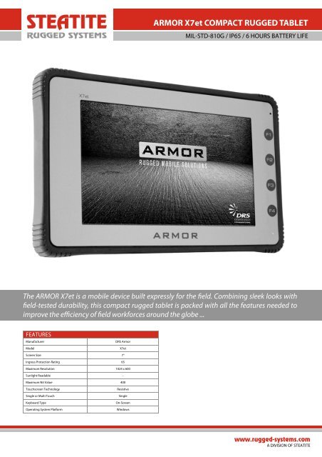 Armor X7et Datasheet - Steatite Rugged Systems