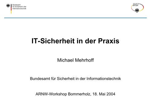 IT-Sicherheit in der Praxis