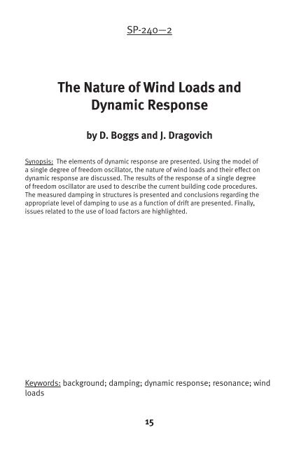 The Nature of Wind Loads and Dynamic Response - CPP