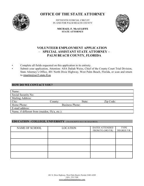 OFFICE OF THE STATE ATTORNEY - 15th Judicial Circuit State ...