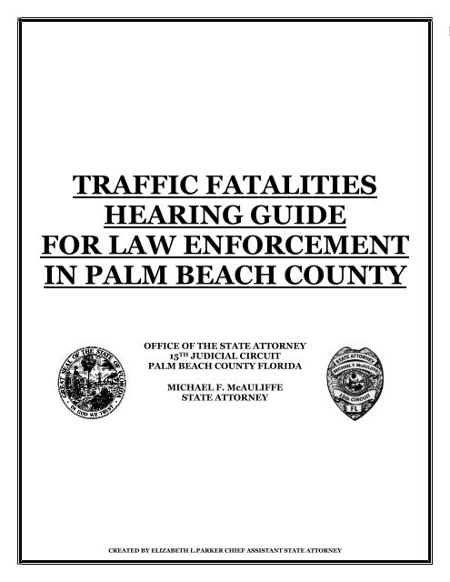 traffic fatalities hearing guide for law enforcement in - 15th Judicial ...
