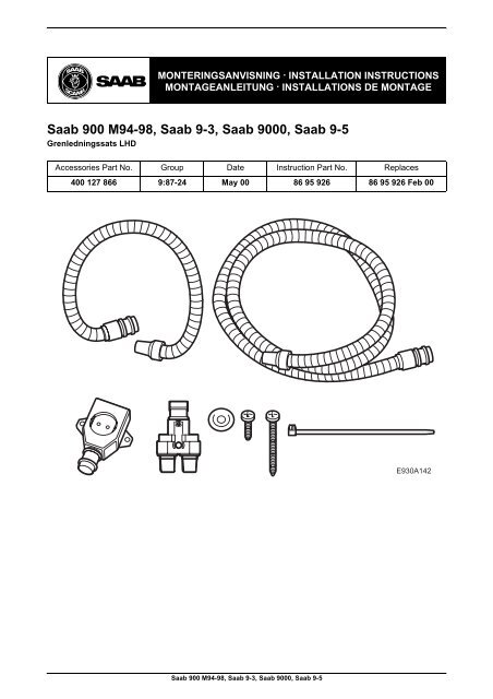 Grenledningssats - SaabDocs.com