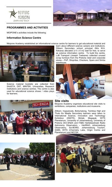 Programmes & Activities - Saastec