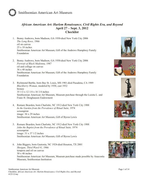 African American Art: Harlem Renaissance, Civil Rights Era, and ...