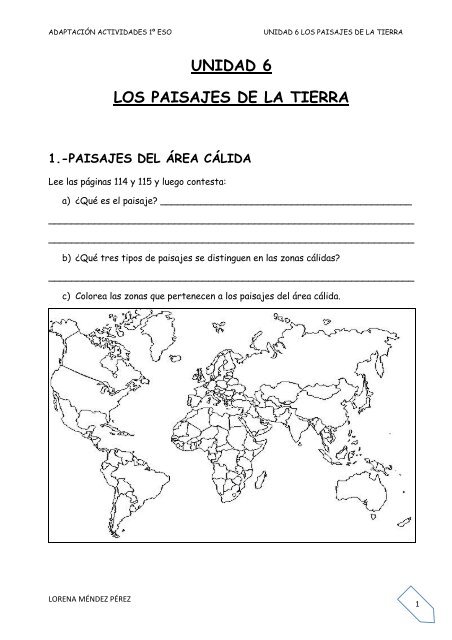 UNIDAD 6 LOS PAISAJES DE LA TIERRA - Aula PT