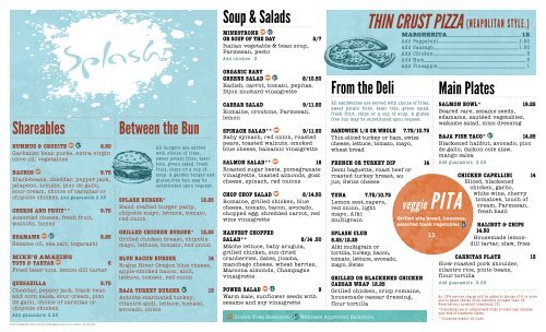 a sample lunch and dinner menus. - Bellevue Club