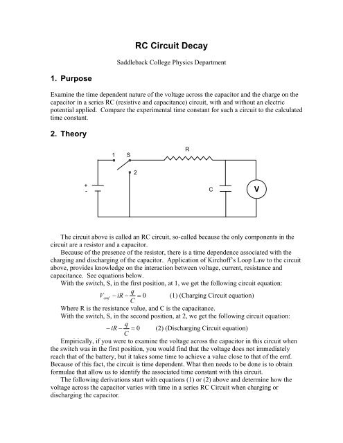 RC Circuit Decay - Saddleback College