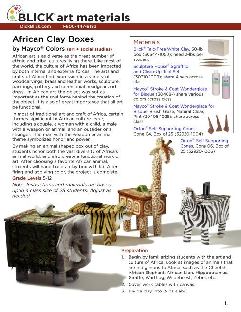 African Clay Boxes by MaycoÂ® Colors (art + social - Dick Blick