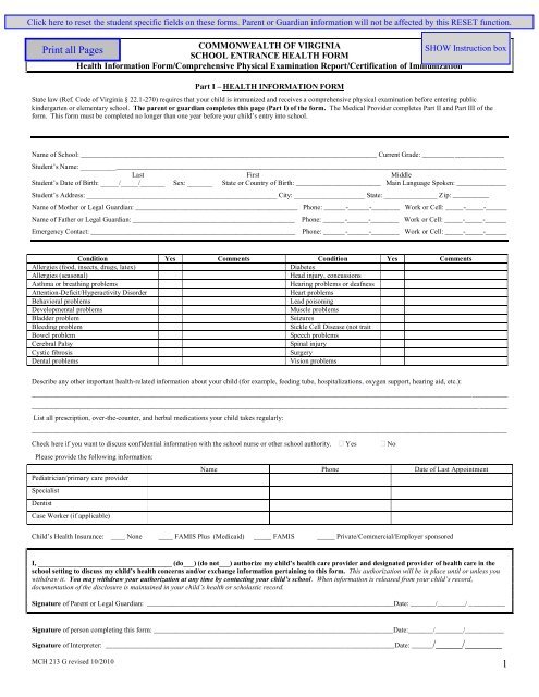 Health Form