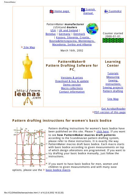 PatternMakerÂ® Pattern Drafting Sofware for PC ... - Leena's.com