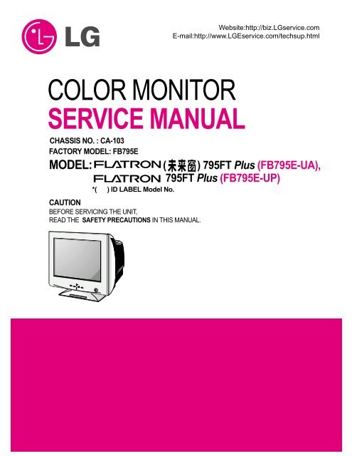 COLOR MONITOR SERVICE MANUAL - Jordans Manuals