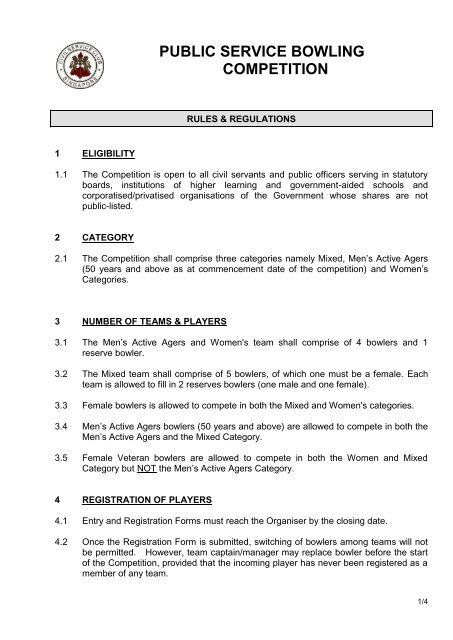 PUBLIC SERVICE BOWLING COMPETITION - Civil Service Club